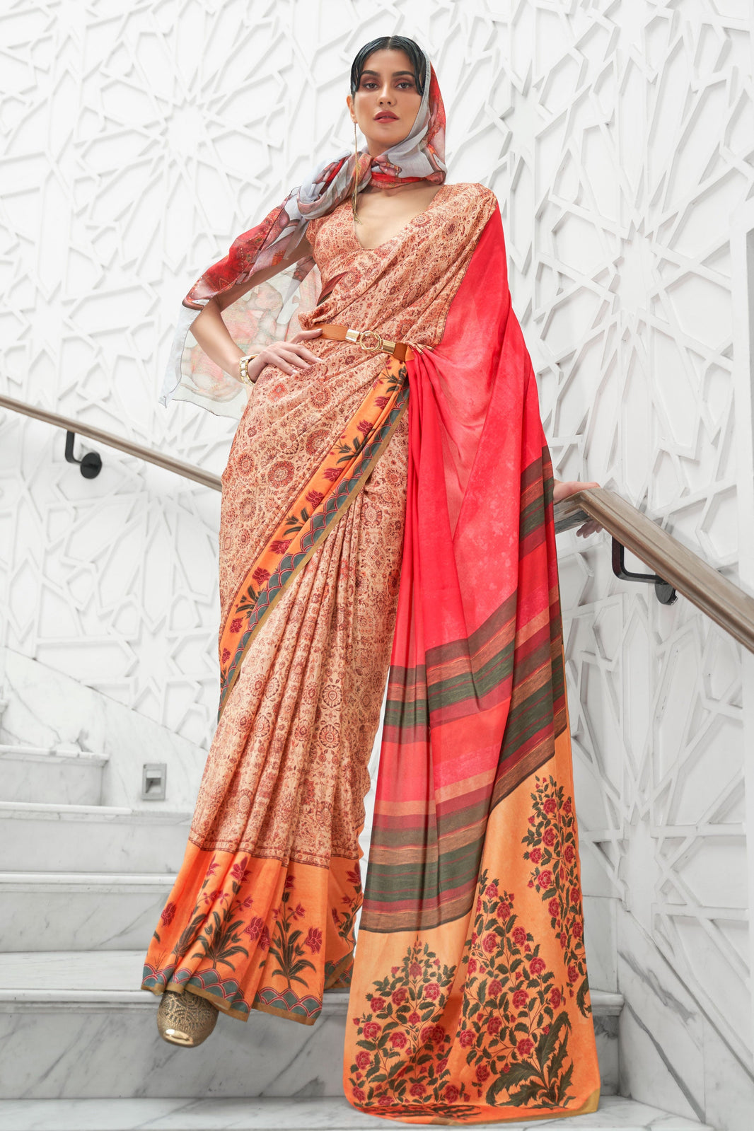 Chiffon Crepe Sarees | Plain, Black & Peach Sarees for Women – Page 5 – Saree Buta