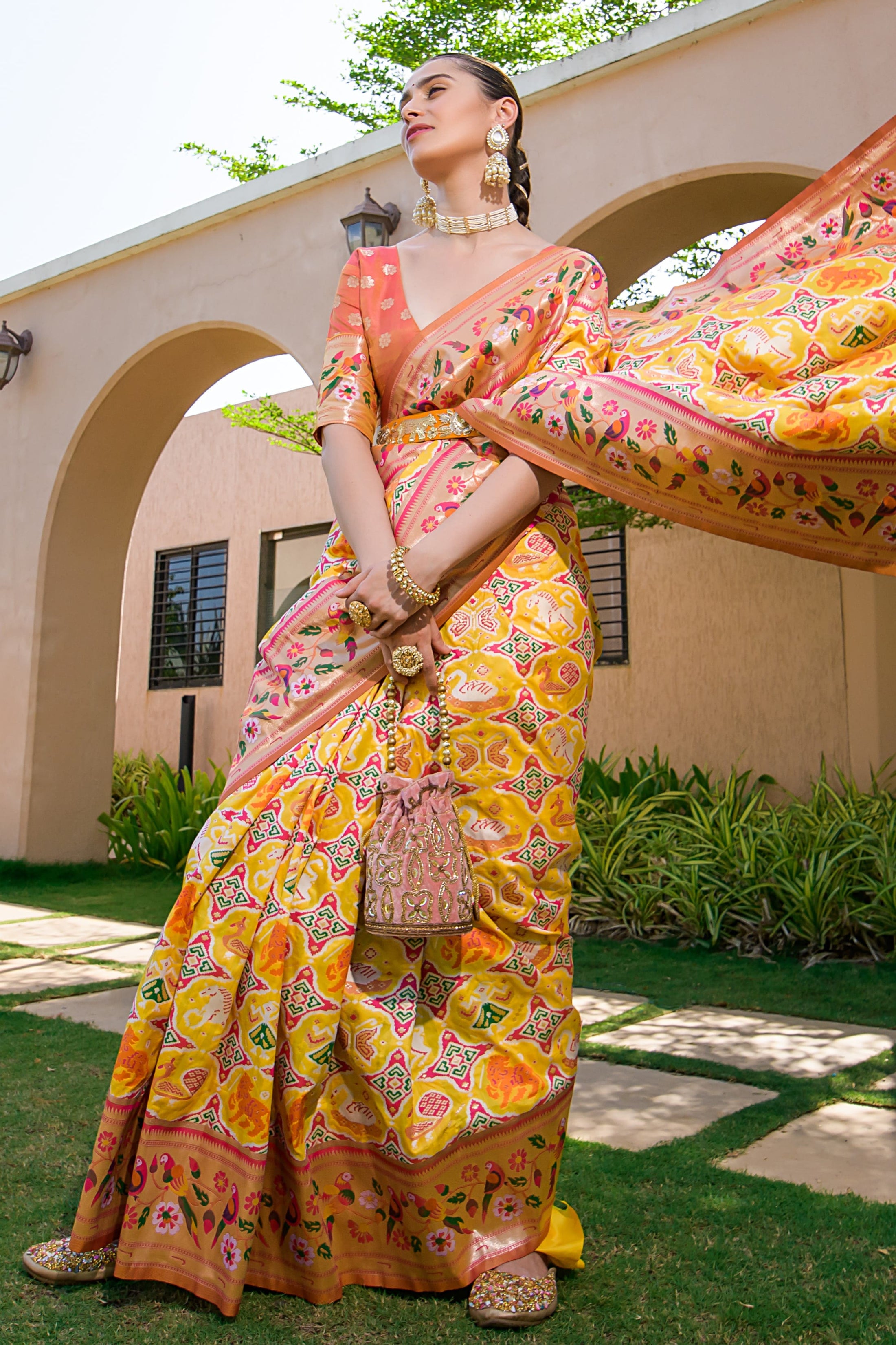 Shop for Yellow Paithani Saree Online : ZB131583 | Saree Buta